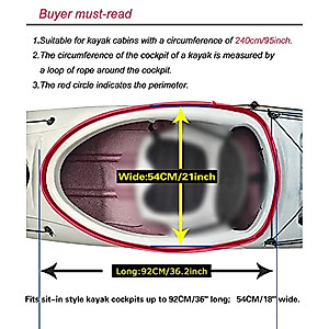 METER STAR Kayak Waterproof Skirt, Nylon Kayak Spray Skirts Kayak Skirt Cover Kayak Skirt,Universal Waterproof Cover Canoe Spray Skirt and Kayak Wave Apron Water Sports Accessories