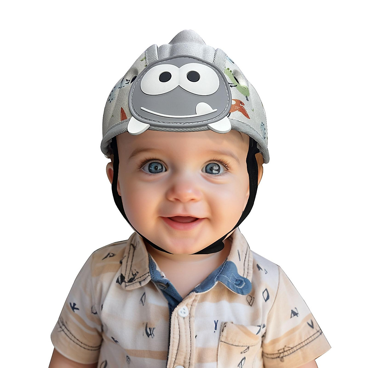 Domayllay Baby Helmet for Crawing Walking,Soft Infant Safety Helmet,Baby Helmet 1-2 Years for Anti-Fall Head Protector,Adjustable, Expandable and Breathable Toddler Walking Helmet,Grey/Purple Pink