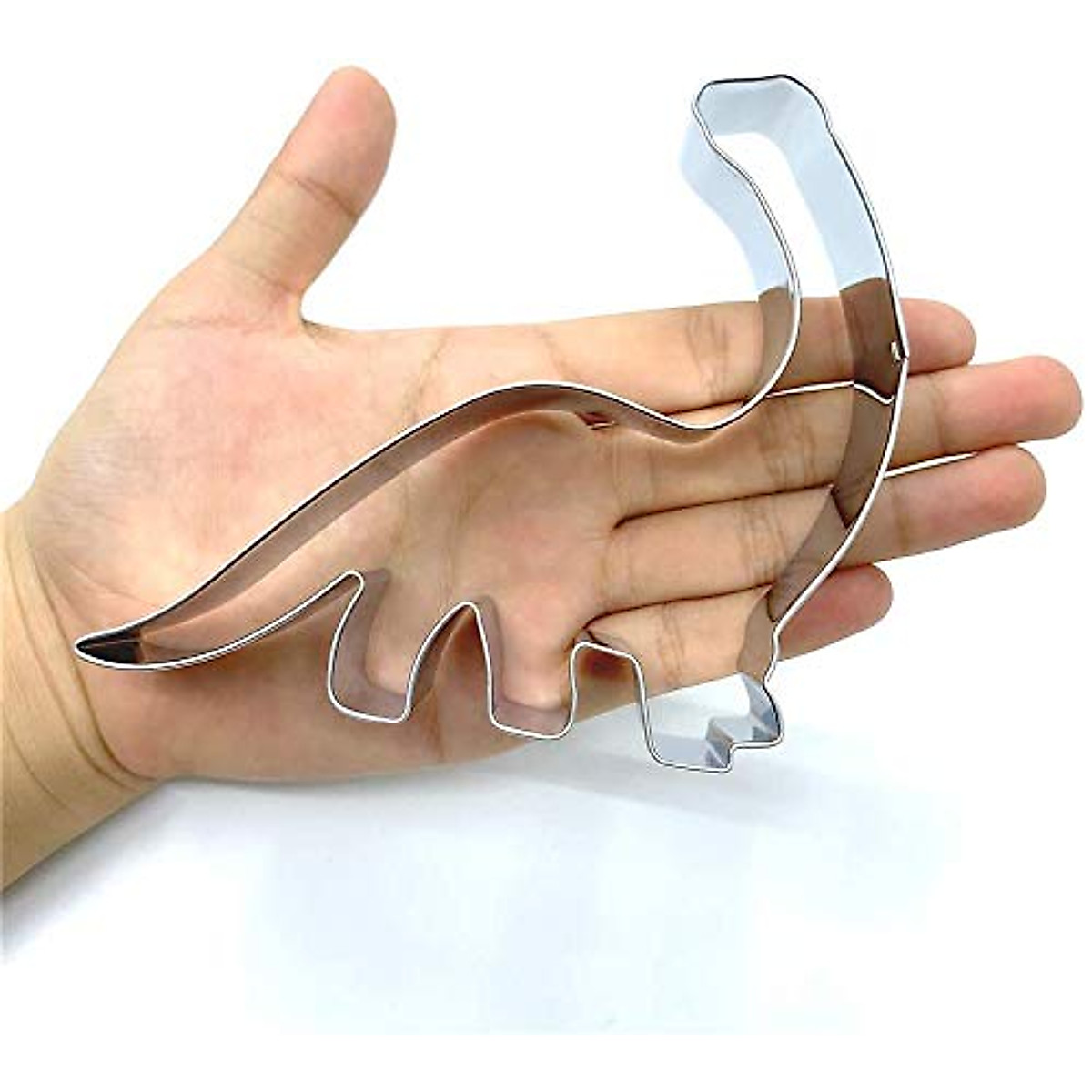 LILIAO Dinosaur Brontosaurus Cookie Cutter for Kids Birthday Party - 4.3 x 4 inches - Dino Biscuit and Fondant Cutters - Stainless Steel