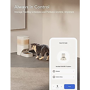 Nooie Pet Feeder and Pet Camera 2K, 360°Pan/Tilt Smart Automatic Cat Feeder, 2.4GHz Wi-Fi, 3.8L Dry Food Dispenser,Portion Control,Low Food Detection, Wi-Fi Baby Monitor Night Vision, Two-Way Audio