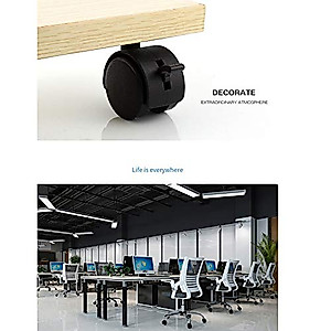 HOWDIA 4 Pack 2 Inch Nylon Plastic Replacement Caster Swivel Furniture Wheels Floor Protecting Office Chair Swivel Caster Threaded Stem with Brake Black