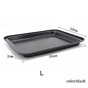 TEMKIN 1PC Rectangular Non-Stick Bread Cake Baking Tray Baking Tray Oven Rectangular Black Baking Tray DIY Baking for Kitchen (Size : Large)