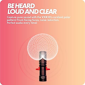 Movo VXR10 Universal Video Microphone with Shock Mount, Deadcat Windscreen, Case for iPhone, Android Smartphones, Canon EOS, Nikon DSLR Cameras and Camcorders - Perfect Camera Microphone, Shotgun Mic