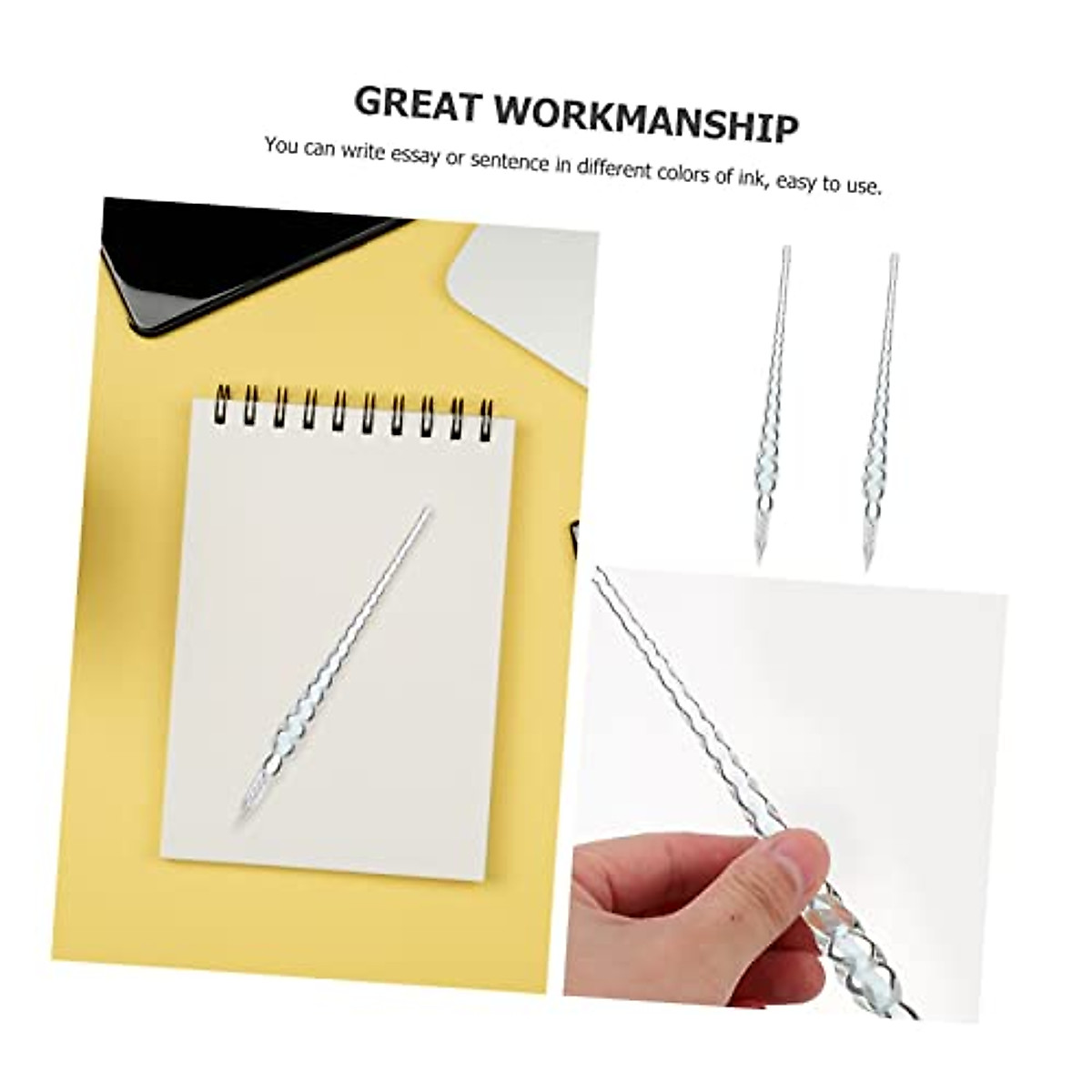 NUOBESTY 10 Pcs Crystal Pen Colorful Pens Japanese Pens Colored Ink Pens Glass Calligraphy Pen Set Crystal Dip Glass Ink Pen Glass Dip Pen Drawing Glass Pen Calligraphy Glass Pen Manual