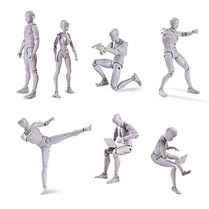 Action Figures Body Kun DX & Body-Chan DX PVC Figure Model Drawing for SHF S H Figuarts (Female+Male) with Box