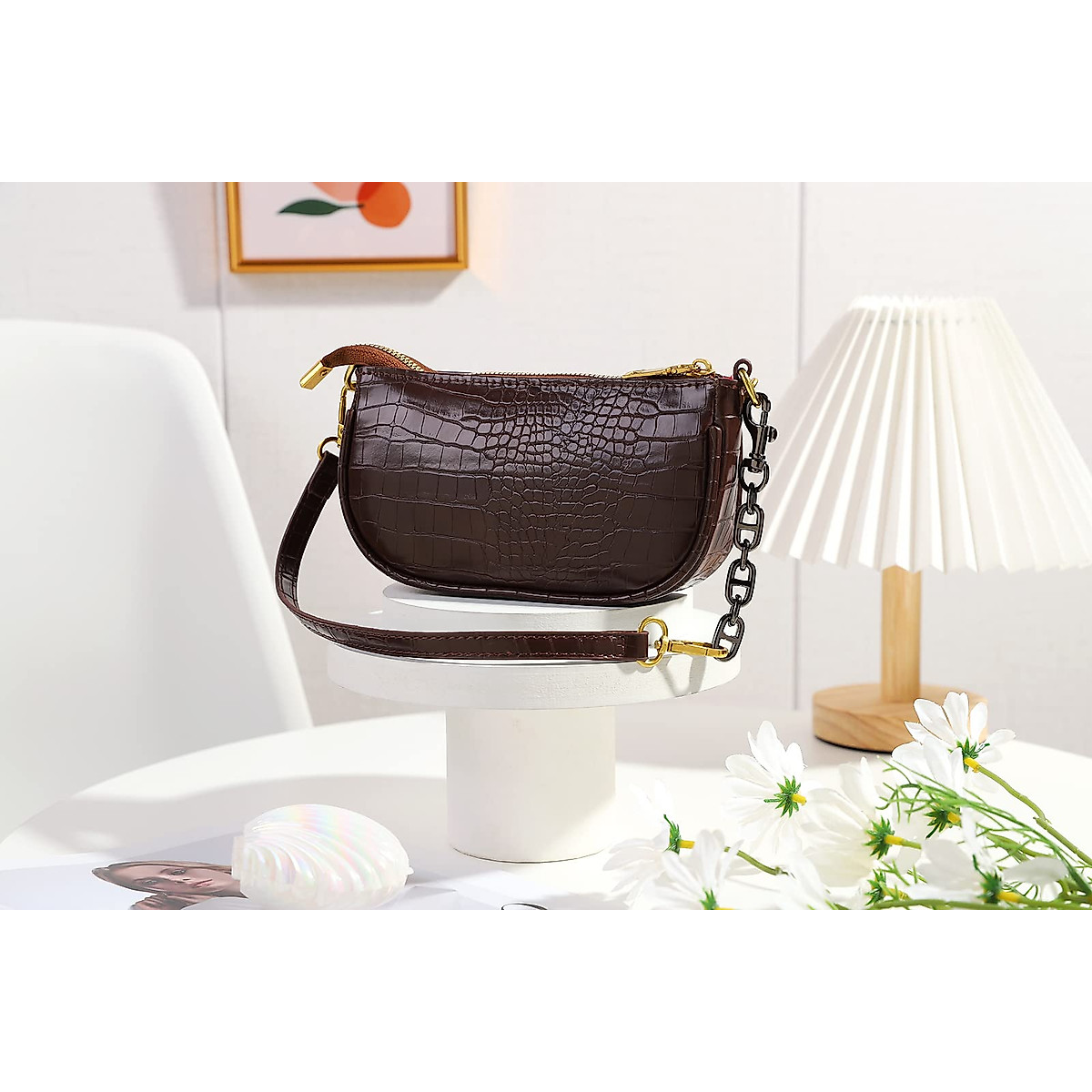 Anbys 2pcs Purse Strap Extender Bag Extender Chain Oblong Shape Replacement Purse Chain Extender Bag Charms for Crossbody Bag Purse Shoulder Handbags(Gunmetal)