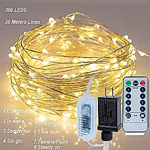 Artificial Cherry Blossom Lighted White Tree with 300 Warm White LEDs for Indoor Outdoor Home Decor Wedding (6FT Tall/1.8M)