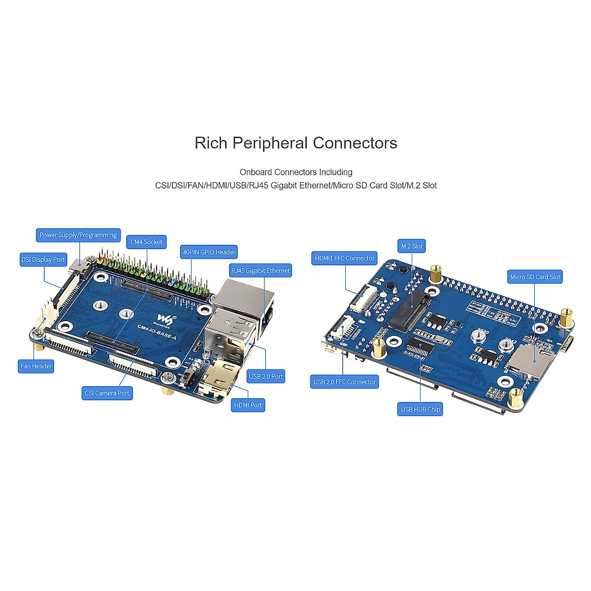 waveshare Mini-Computer Based On Raspberry Pi Compute Module 4,Include CM4-IO-BASE-A (Mini IO Board Lite Verson),Metal Case,Cooling Fan