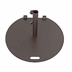 SORARA 55 lbs Umbrella Stand Outdoor Base Heavy Duty, Patio Umbrella Base with Wheels, Outdoor Umbrella Base Weight 27 inch Diameter Steel for Deck, Lawn, Garden, Pool, Brown