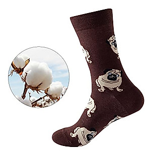 Winter Socks For Mens Womens Socks Print Socks Gifts Cotton Long Funny Socks For Women Novelty Mens (Brown, One Size)