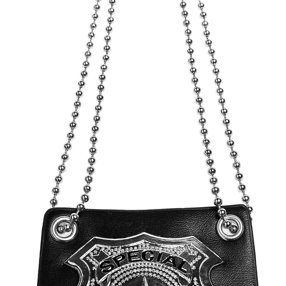 Joy Join Kids Police dress up Accessories Pretend Play Special Police Badge with Chain(Black)