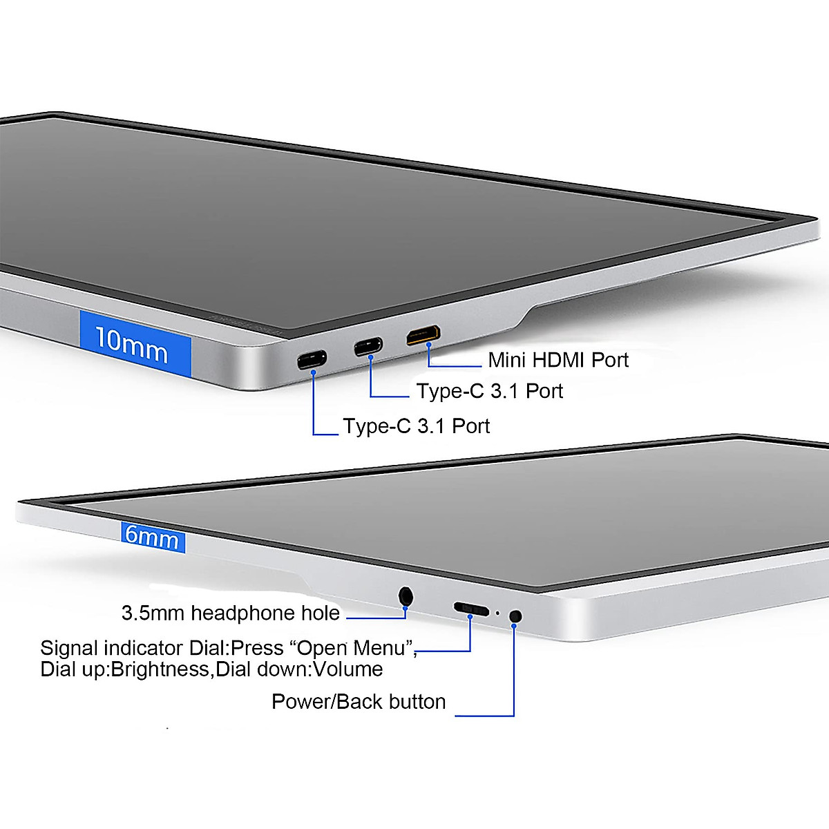 CINOTOP Portable Monitor for Laptop 15.6Inch 1080P - FHD 1920 x 1080,Small Monitor Screen Display,VESA Mount, Ultra-Slim, Lightweight, Sleek, USB 3.1 Powered, for PC, PS4, Switch,Console