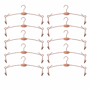 SUNTRADE Metal Underwear Bra Rack, Durable Pants Clothes Hangers with Clips,for Lingerie Shop Display, 10pcs (Rose Gold-A2)
