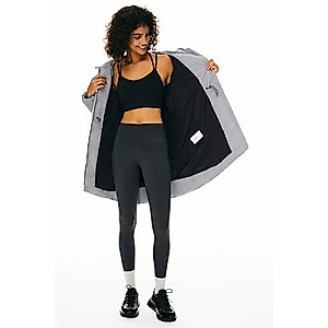 Orolay Women's Stylish Down Hooded Jacket with Two-Way Zipper Winter Down Coat Puffer Jacket Grey XL