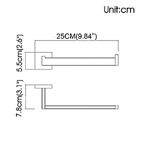 Bathroom Hardware Set 23.6-Inch Towel Bar,2pcs Towel Hook,Toilet Paper Holder,Hand Towel Holder Stainless Steel Brushed Gold Bathroom Accessories GTS3190BG…