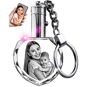 ArtPix 3D Crystal Photo Custom Keychain Picture, Customized Personalized Gift