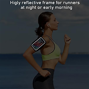 Karvense Running Phone Holder, Arm Band for Running for iPhone & Samsung Galaxy, Cell Phone Armband Holder for Walking, Gym, Workout, Men, Women, w/Adjustable Strap & Zipper Pocket (Black-L)