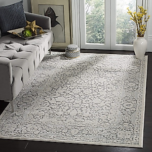 SAFAVIEH Reflection Collection Area Rug - 6' x 9', Dark Grey & Cream, Boho Tribal Distressed Design, Non-Shedding & Easy Care, Ideal for High Traffic Areas in Living Room, Bedroom (RFT667B)