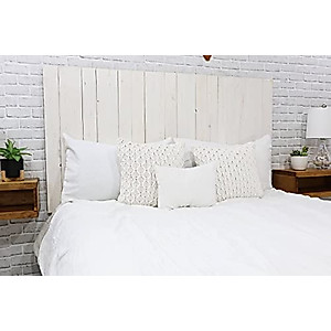 Barn Walls Whitewash Headboard King Size Weathered, Hanger Style, Handcrafted. Mounts on Wall. Easy Installation