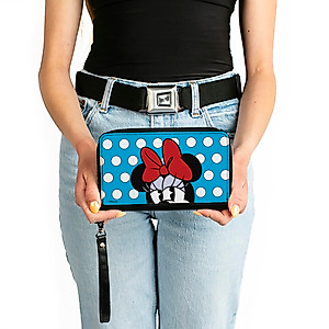 Buckle-Down Women's PU Zip Around Wallet Rectangle-Minnie Mouse, 7.5"x4.5"