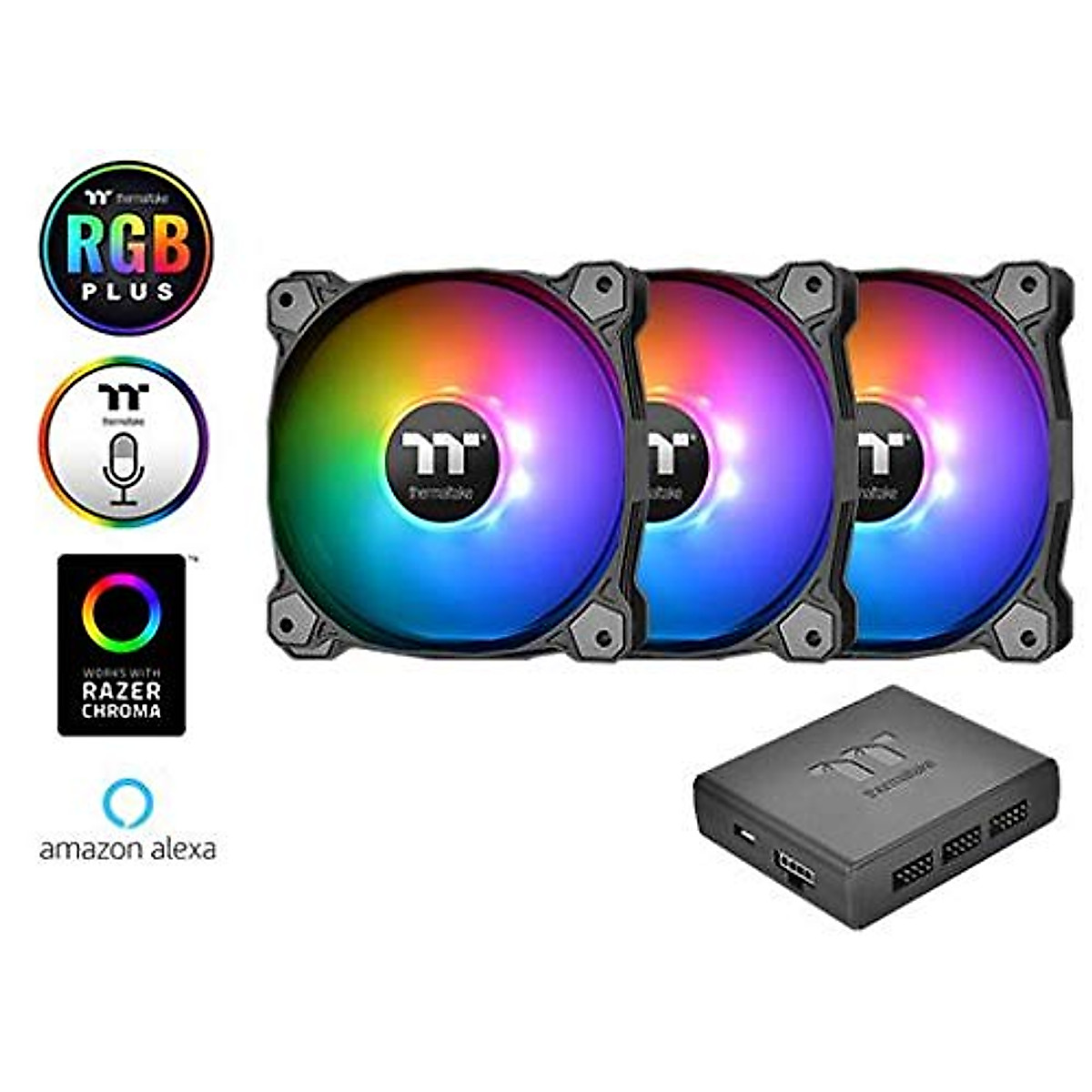 Thermaltake CL-F063-PL12SW-A Ventilateur Pure Plus RGB 12 TT 3 Pack - Black
