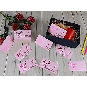 Fiercy Pink Thank You Cards Small Business, 2 * 3.5 Inch Small Business Thank You Cards, 120 Thank You for Supporting My Small Business Cards, Thank You for Your Order Cards