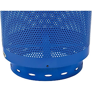 Global Industrial 55 Gallon Perforated Steel Receptacle with Flat Lid, Blue
