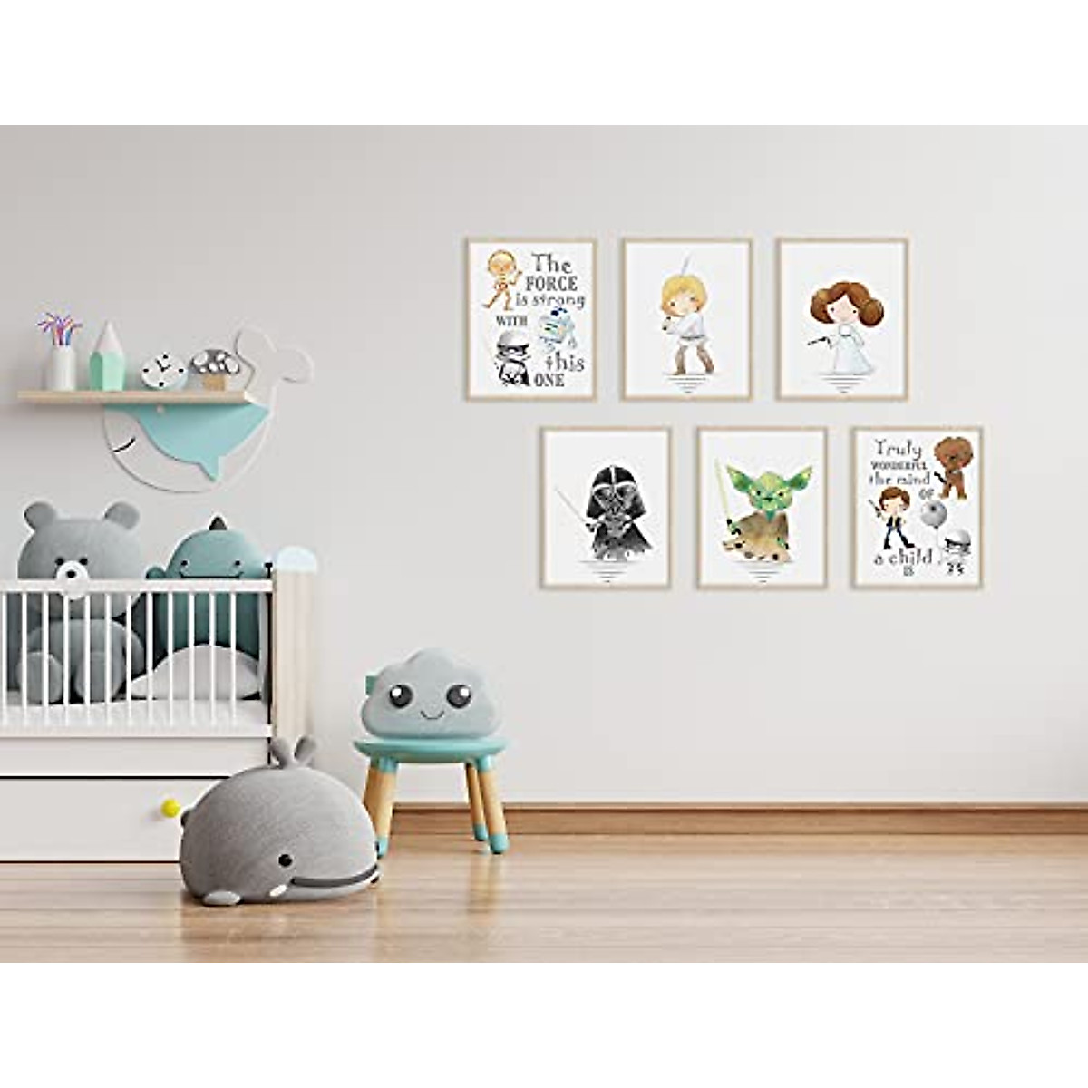 w.o.w.a world of wall art Star Wars Character Poster Collection for Kids' Spaces- 6 Fun and Exciting Posters to Transform Your Child's Room into a Star Wars Haven (8"x10", UNFRAMED)