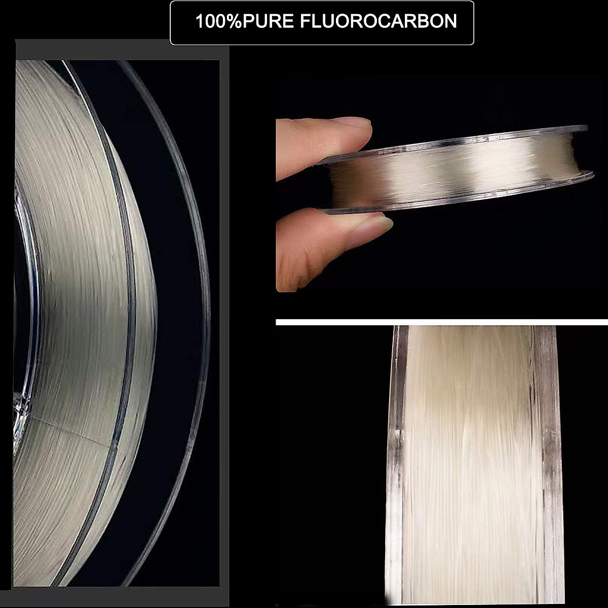 Aventik Pure Clear Fluorocarbon Fishing line Fishing Tippet Leader Line Sinking Fast Ultra-Low Visibility High Abrasion Resistance for Saltwater Freshwater Clear 6/8/10/15/20/25LB(20LB(9.1KG)-30Yards)