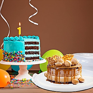 ATRDTO 12inch Portable Pie Carrier with Lid and Cupcake Muffin Tart Cookie Keeper Food, for Wedding Party Baby Shower Party Christmas (White)