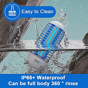 Cordless Bug Zapper Outdoor & Fly Zapper Indoor & Wireless Mosquito Zapper Portable Camping Bug Zapper Fly Trap 2500mAh Bug Zapper Electric Trap Ideal for Fly Traps (White 2 Pack)