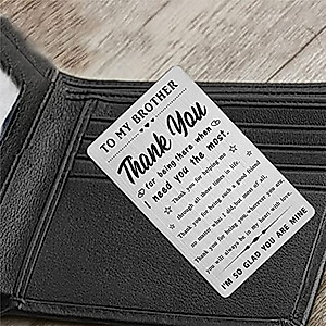 LGQDYMZ Brother Birthday Card Gifts, Thank You Brother Engraved Wallet Card Idea Presents