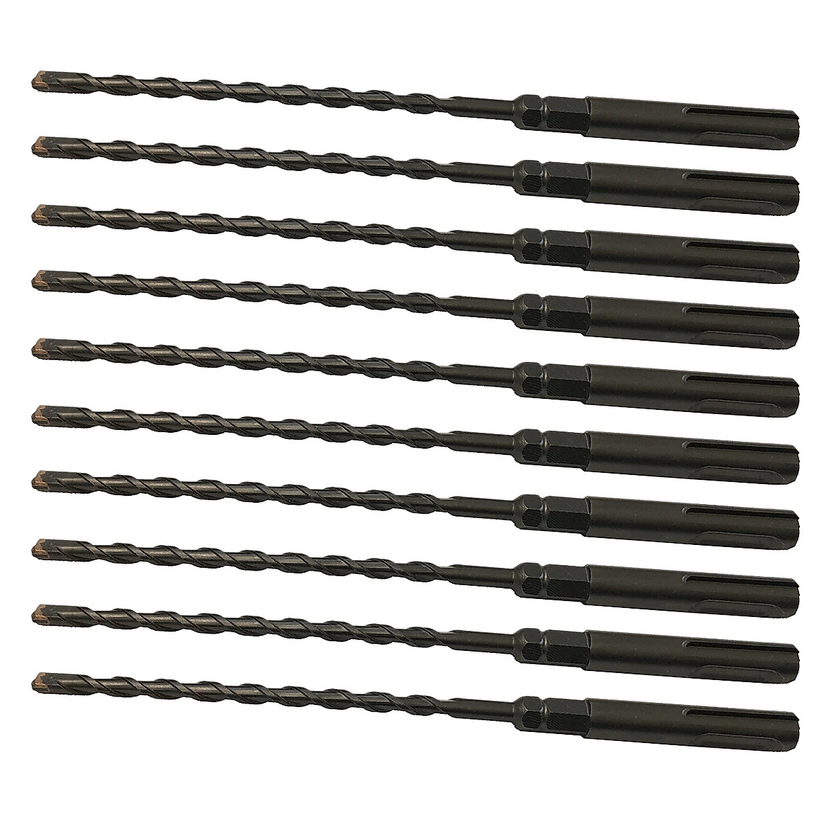 10PCS, 3/16" x 7", SDS Plus Hammer Drill Bit