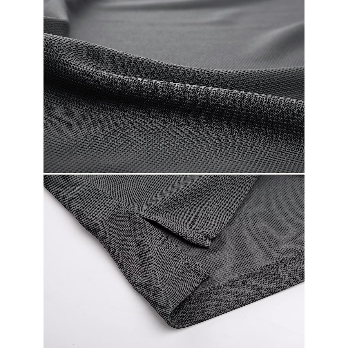 MAGCOMSEN Men's Tactical Shirts Light Golf Shirts Fishing Shirts Pique Polo Shirts Short Sleeve Grey L