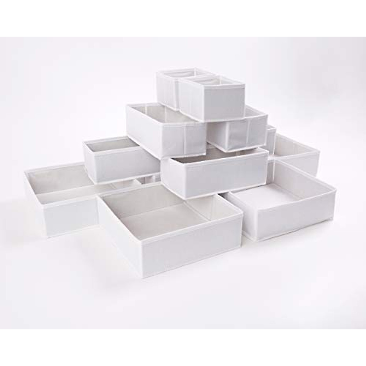 12pcs White Large Drawer Organizer Drawer Organizers for Clothing Wardrobe Clothes Organizer Underwear Organizer Dresser Drawer Organizers Underwear Drawer Organizer Clothes