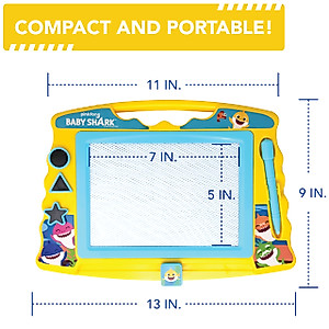 Lollipop Baby Shark Magnetic Drawing Board with Stylus and 3 Stamps, for Boys or Girls (Blue)…