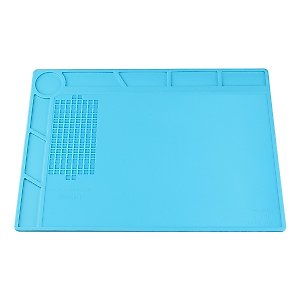 XOOL Heat Resistant Soldering Mat - Blue Magnetic Silicone Work Mat with Scale Ruler and Screw Position, Silicone Soldering Repair Mat for Soldering, Phone, Laptop, Tablet, Watch Repair(13.7''×9.76'')