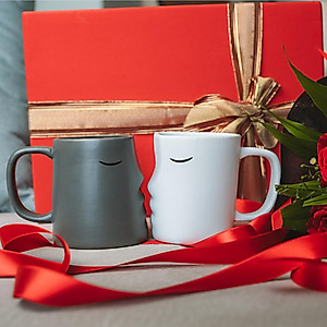 Occasionals Kissing Couple Mug Set, Wedding Gifts for Couples 2024, Engagement Gifts, Valentines Day, Cute Matching Couple Coffee Cups Bride and Groom Husband and Wife, His and Hers, Mr and Mrs Gifts