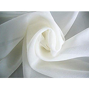 120" Wide (10ft Wide) Sheer Voile Chiffon Fabric - Perfect for Draping Panels and Masking for Weddings & Events - Ivory by The Yard (1 Yard)
