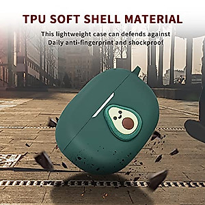 Newseego Compatible for Beats Studio Buds Case,Cute Kawaii Avocado Cover with Keychain 3D Cartoon Design Protective Skin Soft Silicone Funny Case for Boys Girls Shockproof-Avocado Green