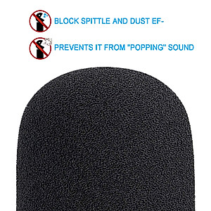 PodMic Pop Filter Foam Cover - Mic Windscreen Wind Cover Customized for Rode PodMic Podcasting Microphone to Blocks Out Plosives（2Pcs）