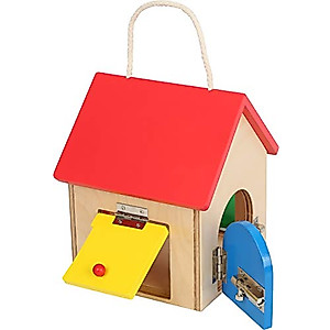 Small Foot Wooden Toys Compact House of Locks playset Designed for Children 3+, Multi