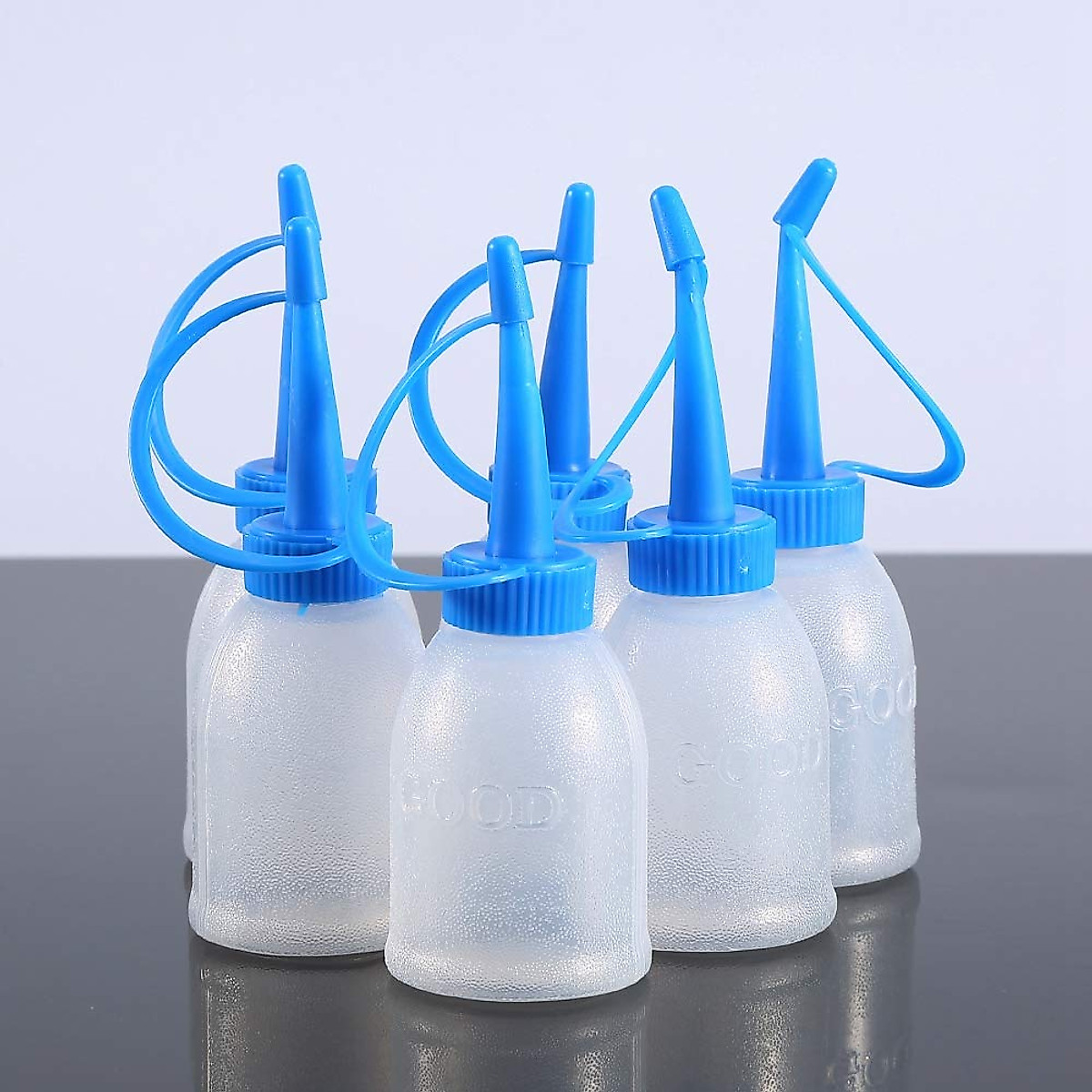 Haofy Industrial Squeeze Bottles for Oil, Plastic Industrial Oil Squeeze Bottles Oil Dispensers 6 Pieces of Industrial Glue Squeeze Bottles, with On Lids