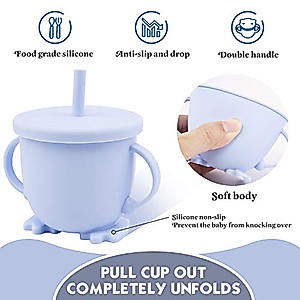 Linowos 2-in-1 Snack Cup & Spill-Proof Cup, Snack Cup | Silicone Toddler Spill Proof Sippy Cup 150ml with Level Indicator - Perfect for Toddlers & Babies Training
