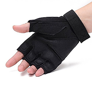 NICEGURDEN Men's Fingerless Breathable Workout Gloves Tactical Combat Shooting Motorcycle Weight Lifting Gloves (M)