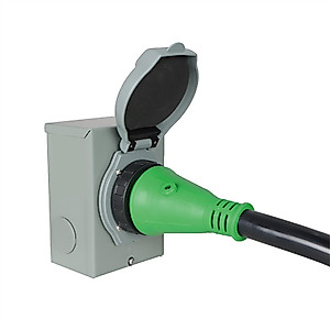 labwork 50A 30 Feet Locking RV Extension Cord & Power Inlet Box 14-50P to SS2-50R Generator Extension Cord with SS2-50P Generator Inlet