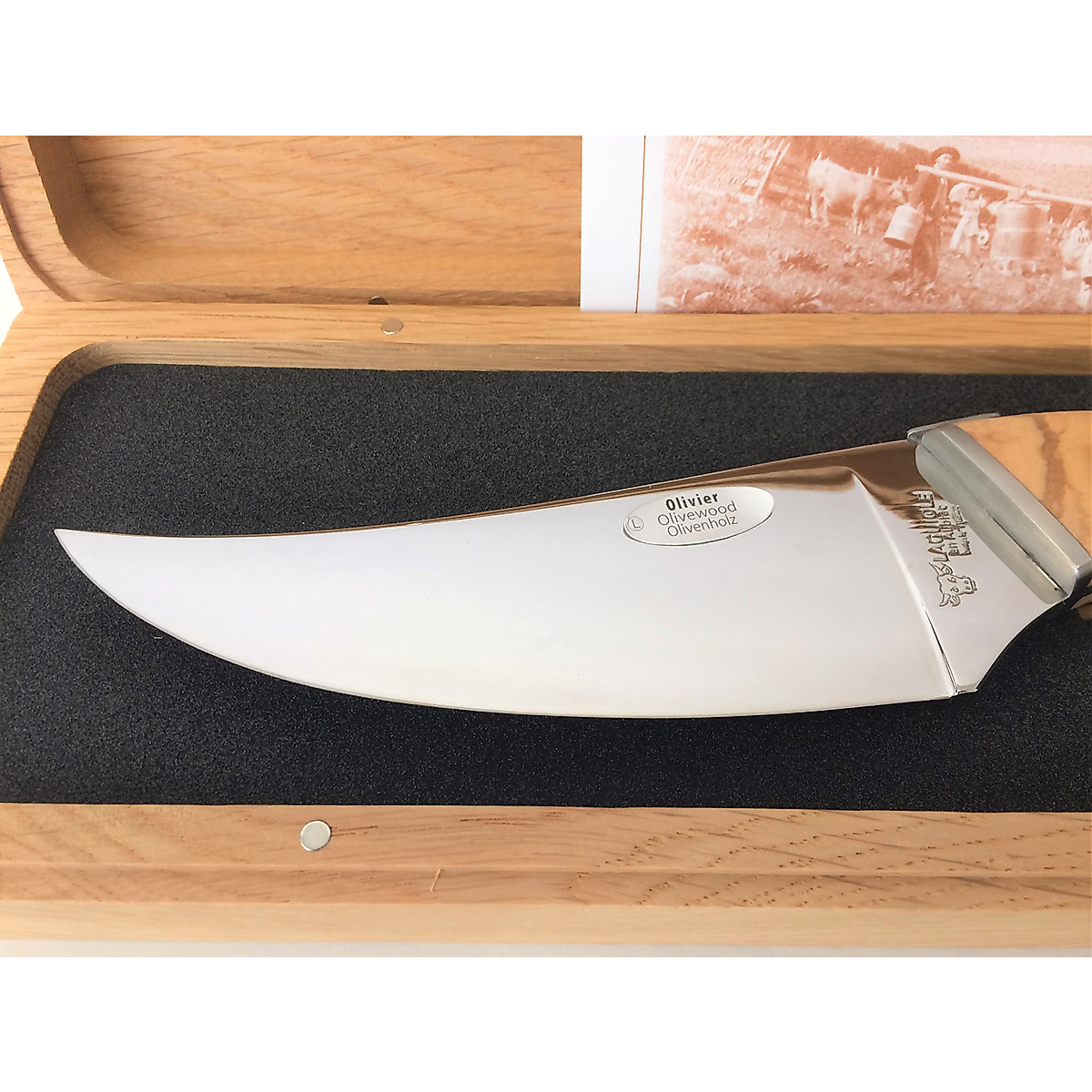 Laguiole en Aubrac Handmade Cheese Knife 'Le Buron' KMF99OLI/LZB1 Olivewood Handle