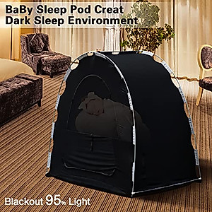 Pack N Play Blackout Cover, Pod for Slumber, Baby Sleep Pod Slumber Tent, Crib Cover, Baby Crib Tent, Travel Crib Canopy, Portable Privacy Pod Blackout Canopy Crib Cover, Block Out 90%+ Light