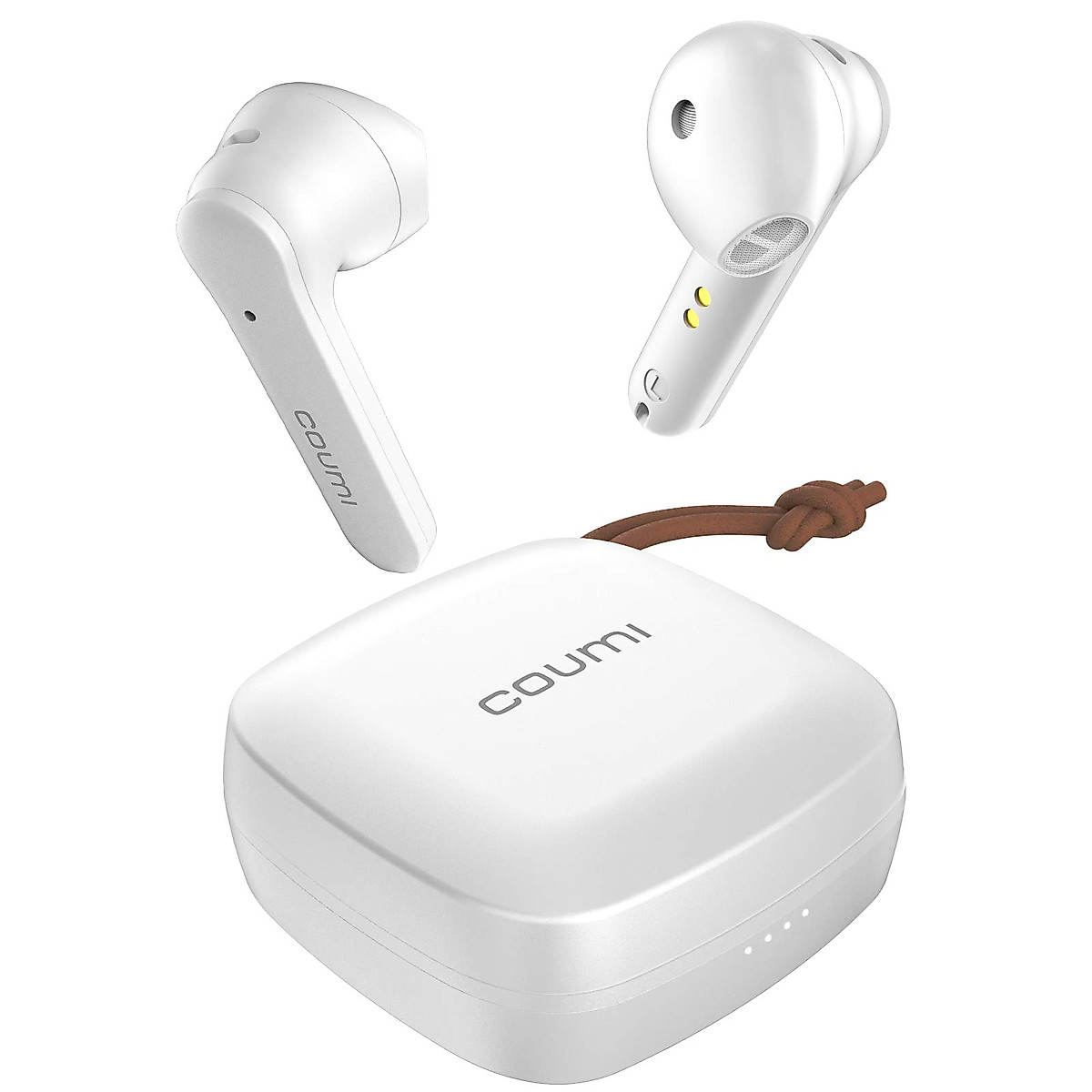 [2021 Upgraded]Wireless Earbuds Bluetooth 5.0 Earphones 4 Mics ENC Noise Cancelling for Call,Hi-Fi Stereo Sports Earbuds,IPX7 Waterproof,32 Hrs Playback Wireless Charging for iPhone and Android,White