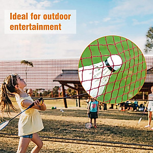 BORDSTRACT Badminton Net, 21.3 x 1.6 Ft Polypropylene Replacement Badminton Net, Professional Regulation Net for Volleyball, Badminton, Pickleball, School, Yard, Training, Entertainment(Date Red)